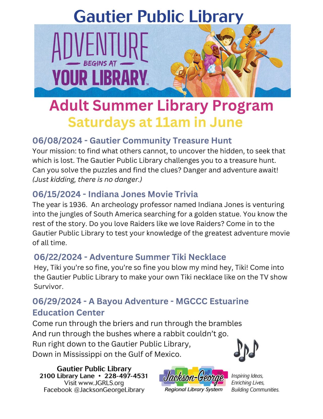 Gautier Events - Jackson-George Regional Library System
