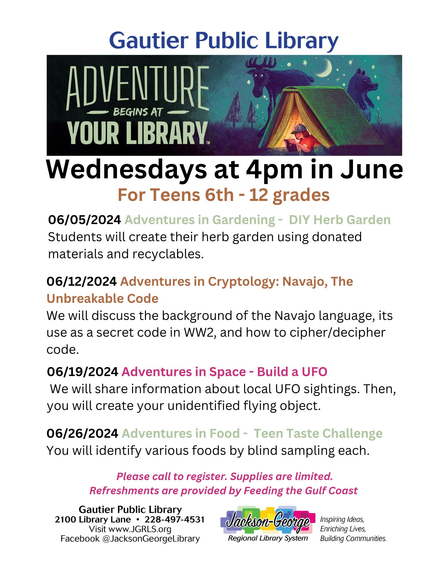 Gautier Events - Jackson-George Regional Library System