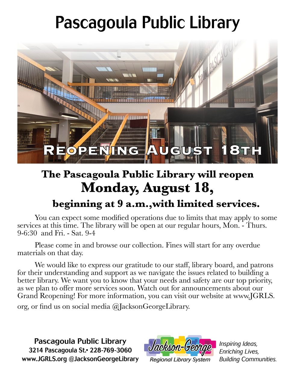 Pascagoula Public Library - Jackson-George Regional Library System